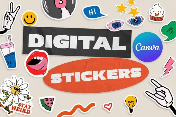 The Best Digital Stickers Graphics for Canva - YouWorkForThem