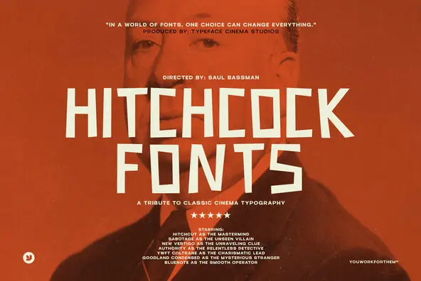 Hitchcock Fonts: A Tribute to Classic Cinema Typography - YouWorkForThem