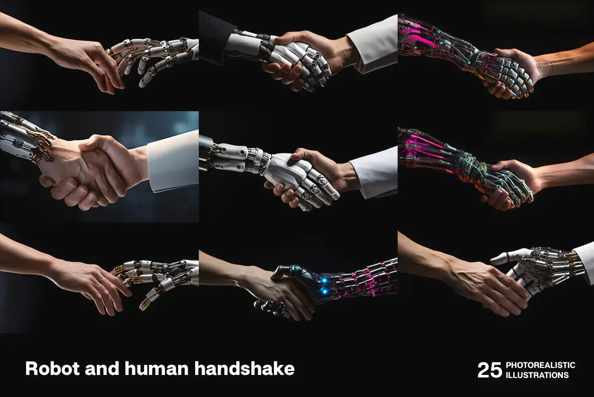 Robot and human handshake People - YouWorkForThem