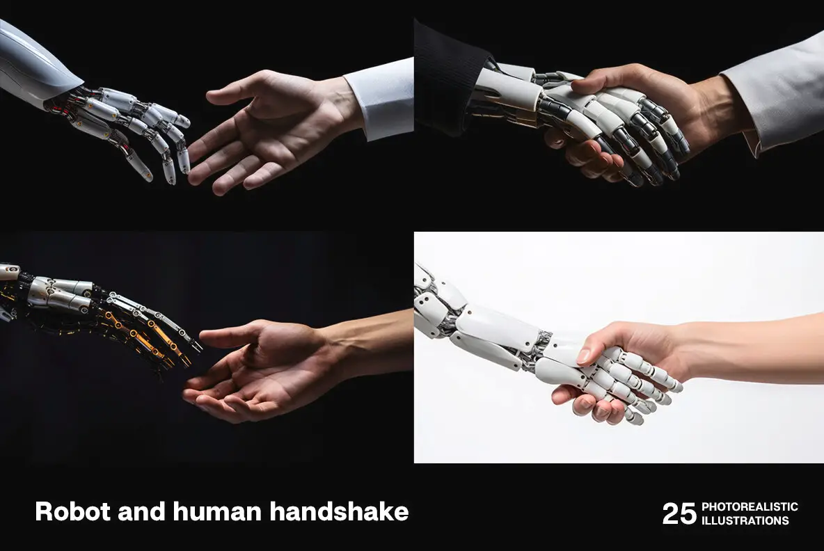 Robot and human handshake People - YouWorkForThem
