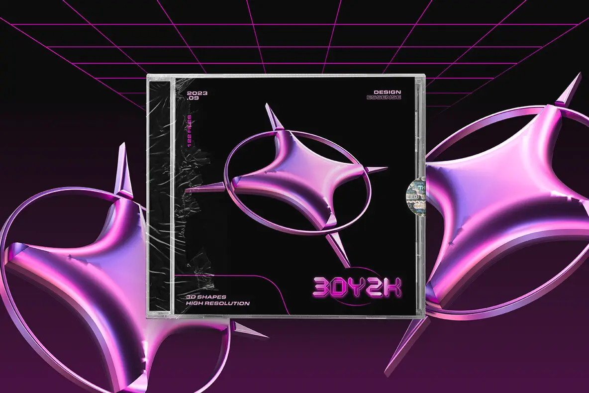 3D Y2K Objects Collection Graphics - YouWorkForThem