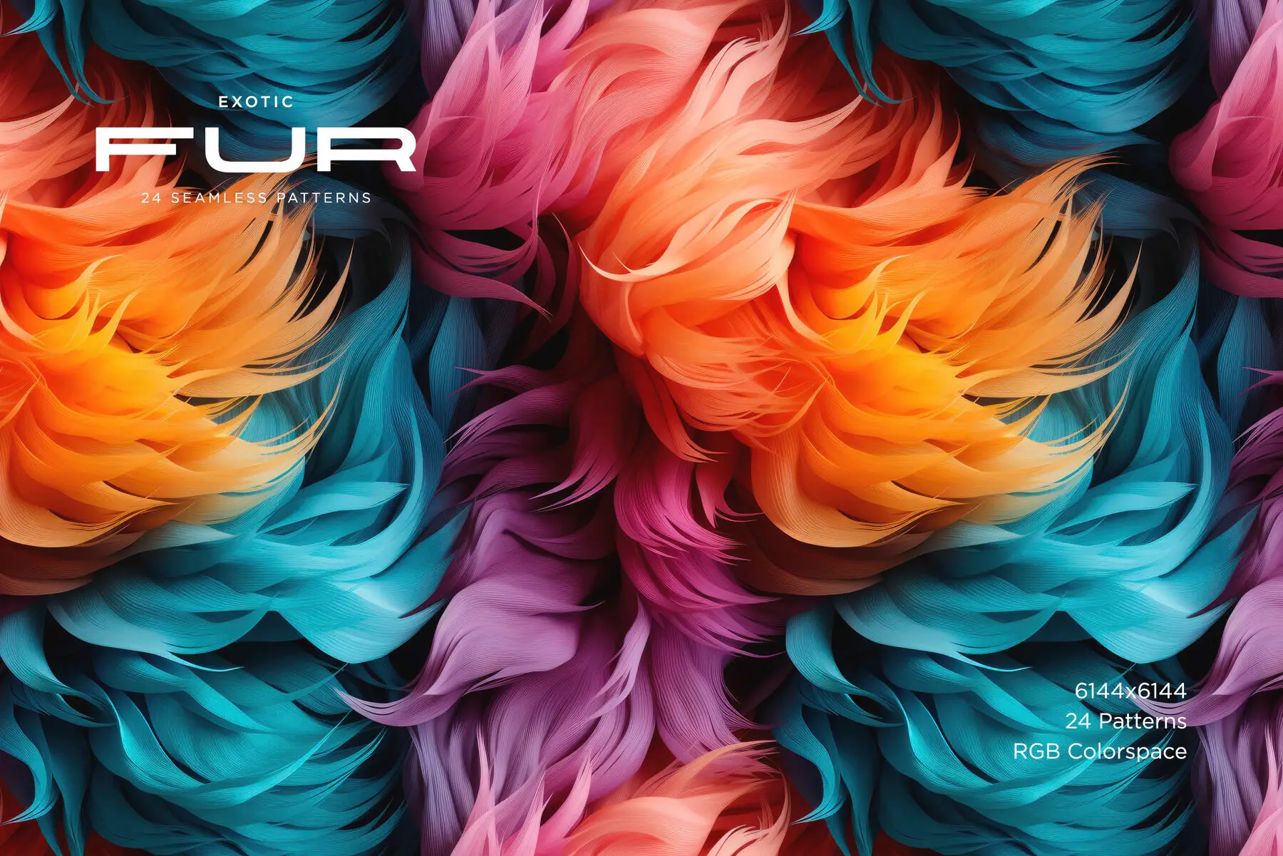 Exotic Fur - 24 Seamless Patterns Patterns - YouWorkForThem