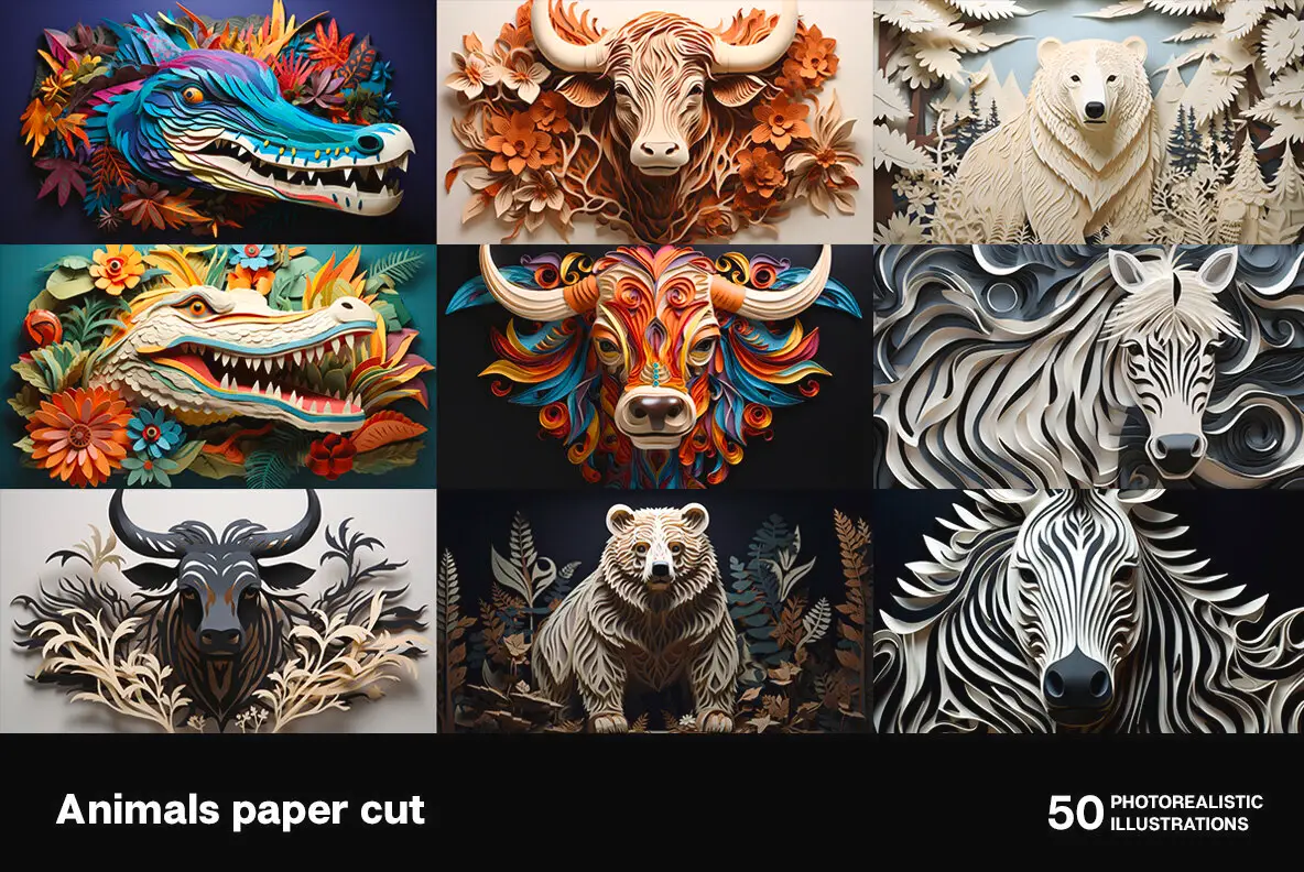 Animals Paper Cut Animals - YouWorkForThem