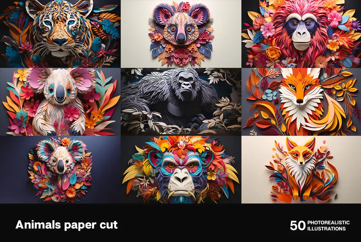 Animals Paper Cut Animals - YouWorkForThem