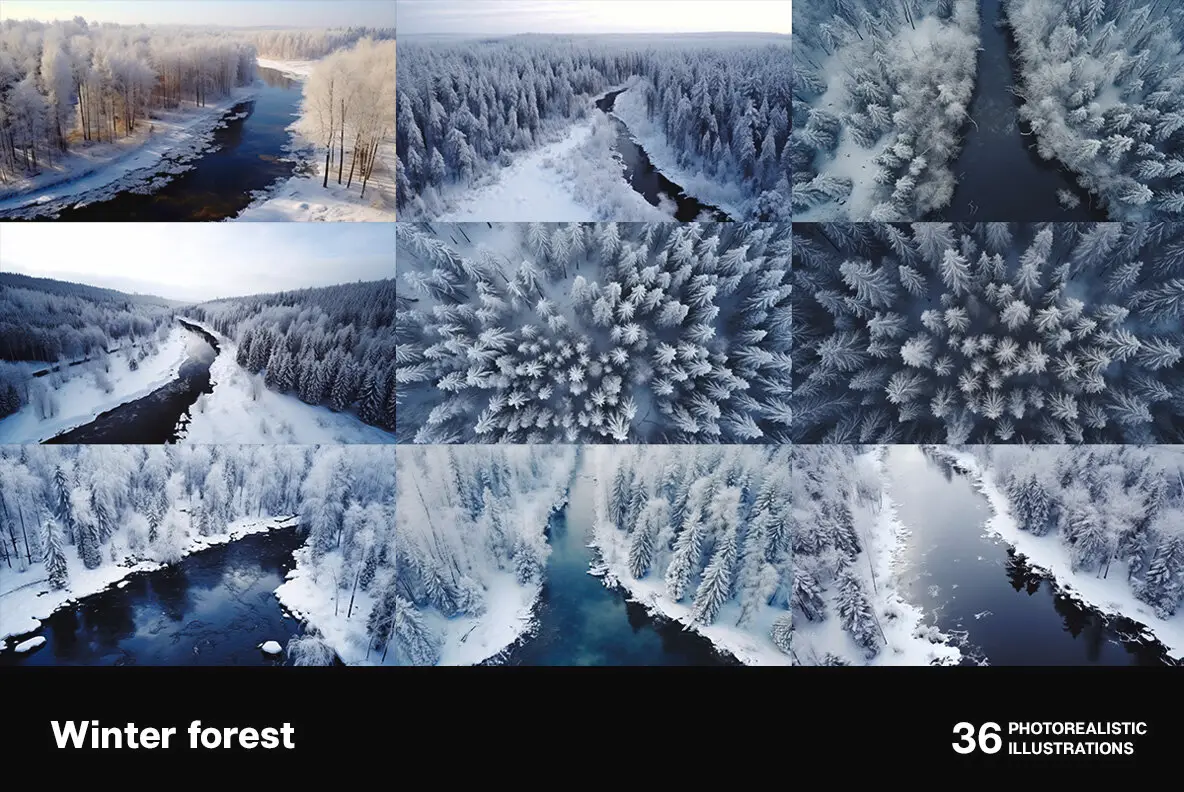 Winter forest Graphics - YouWorkForThem