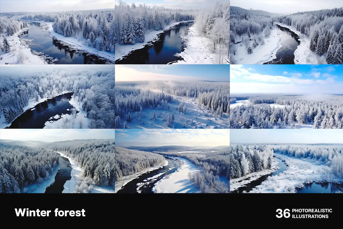 Winter forest Graphics - YouWorkForThem
