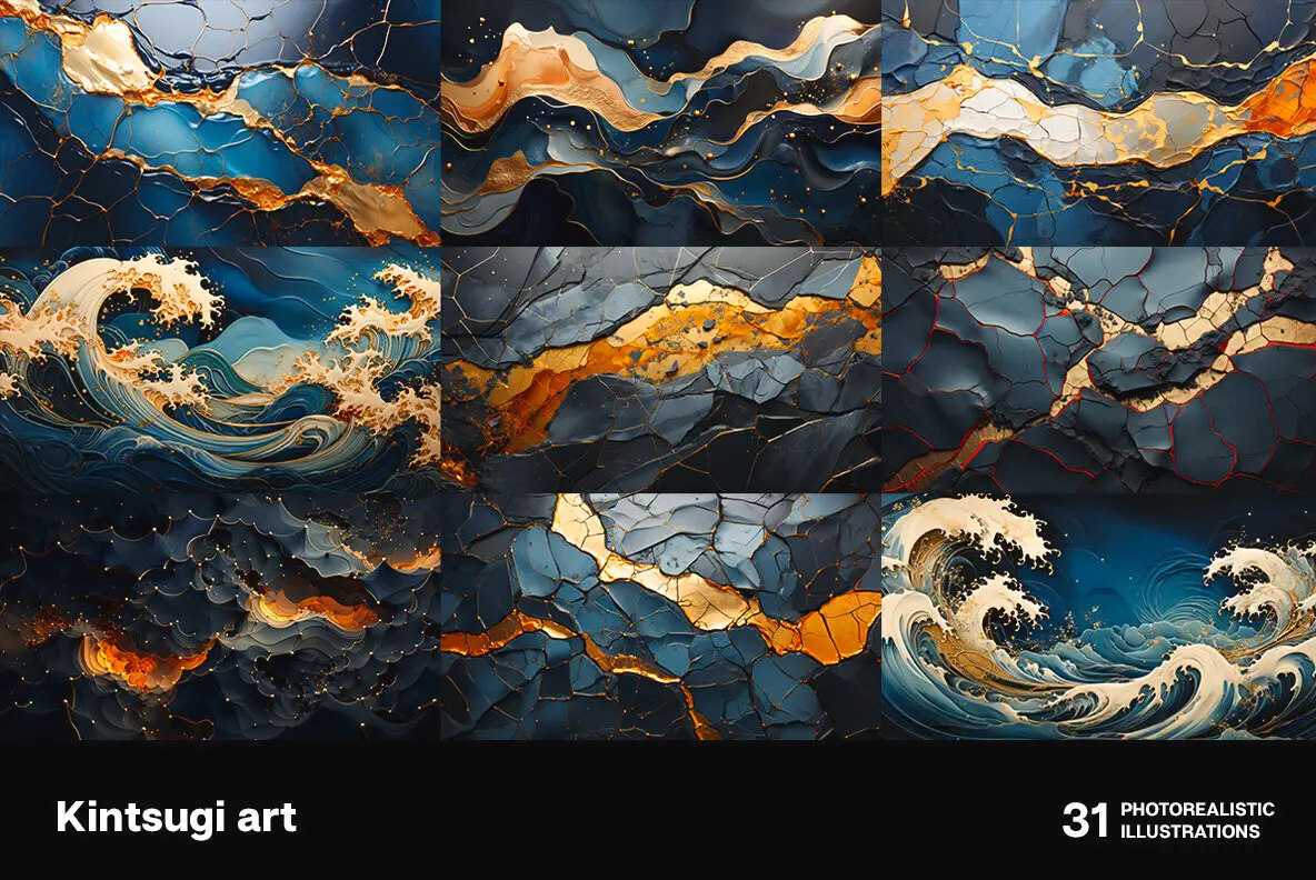 Kintsugi art Graphics - YouWorkForThem