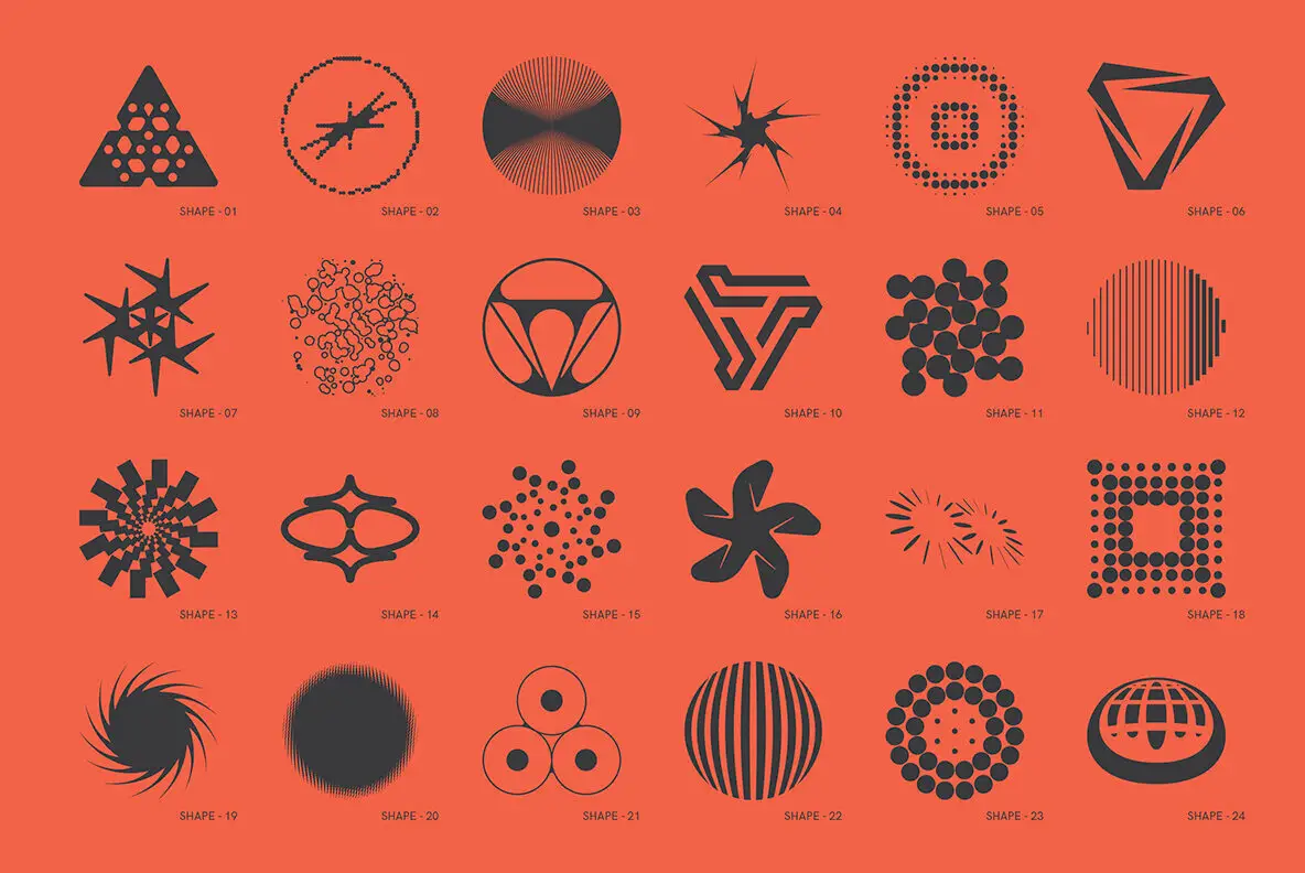 120 Abstract Geometric Shapes. Part 3 Graphics - YouWorkForThem