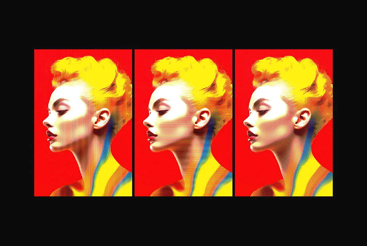 Halftone Lines Photo Effect - YouWorkForThem