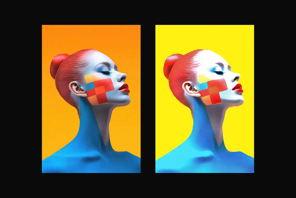 Halftone Lines Photo Effect - YouWorkForThem