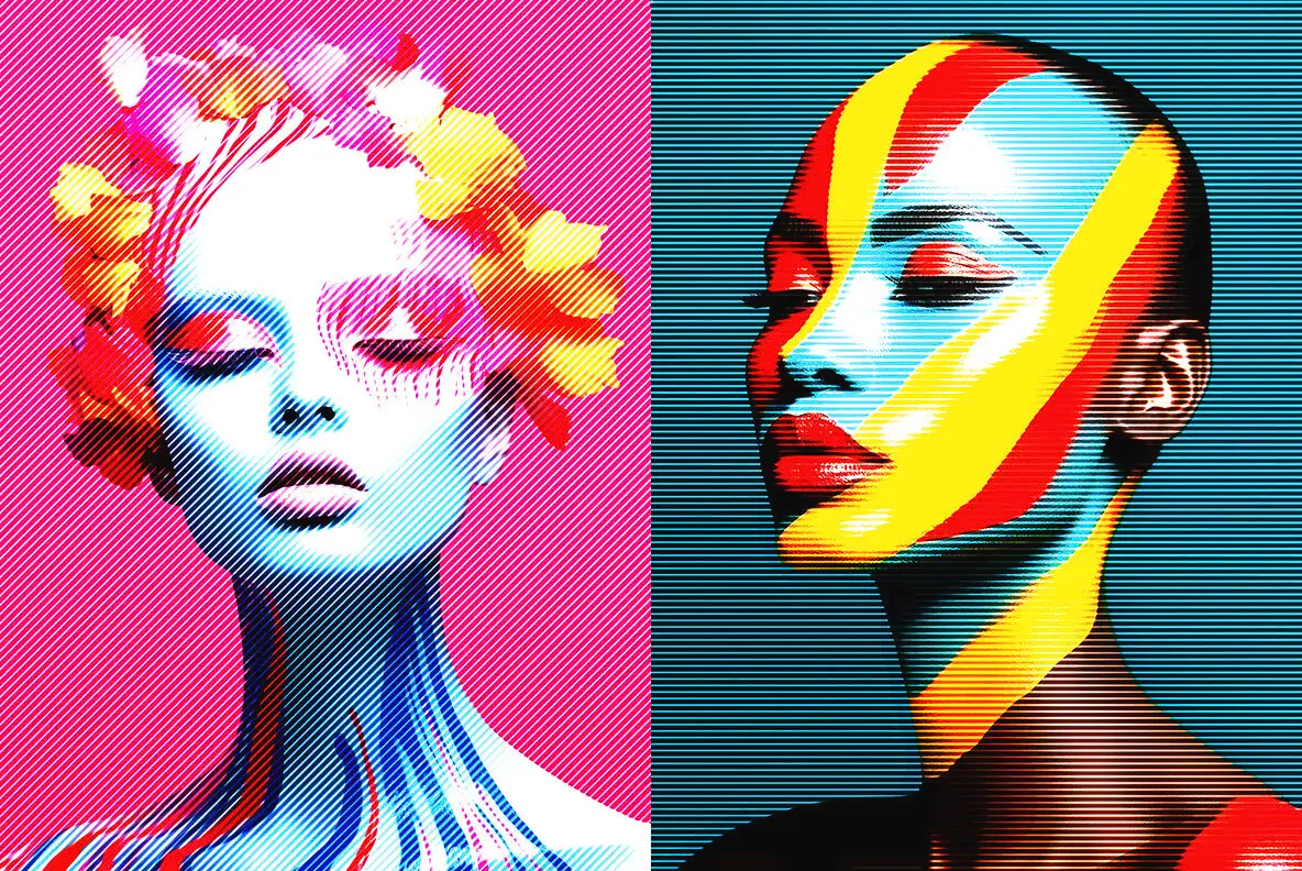 Halftone Lines Photo Effect - YouWorkForThem