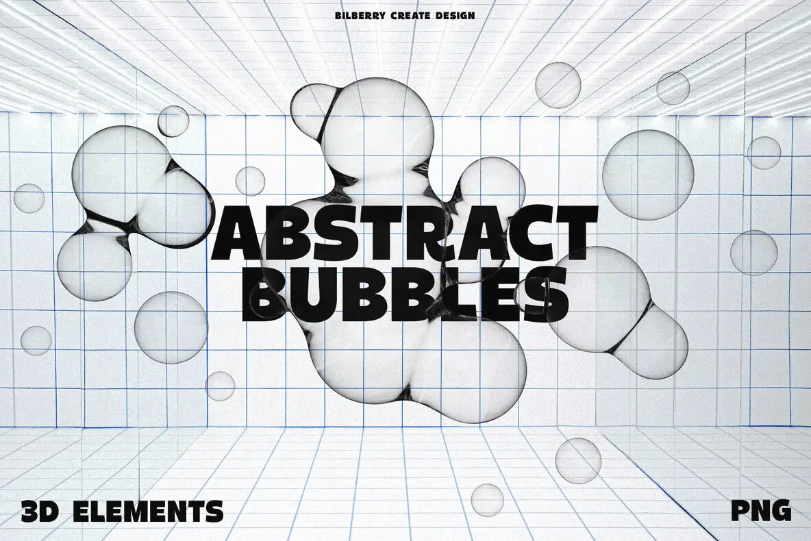 Abstract bubbles 3D art set Graphics - YouWorkForThem