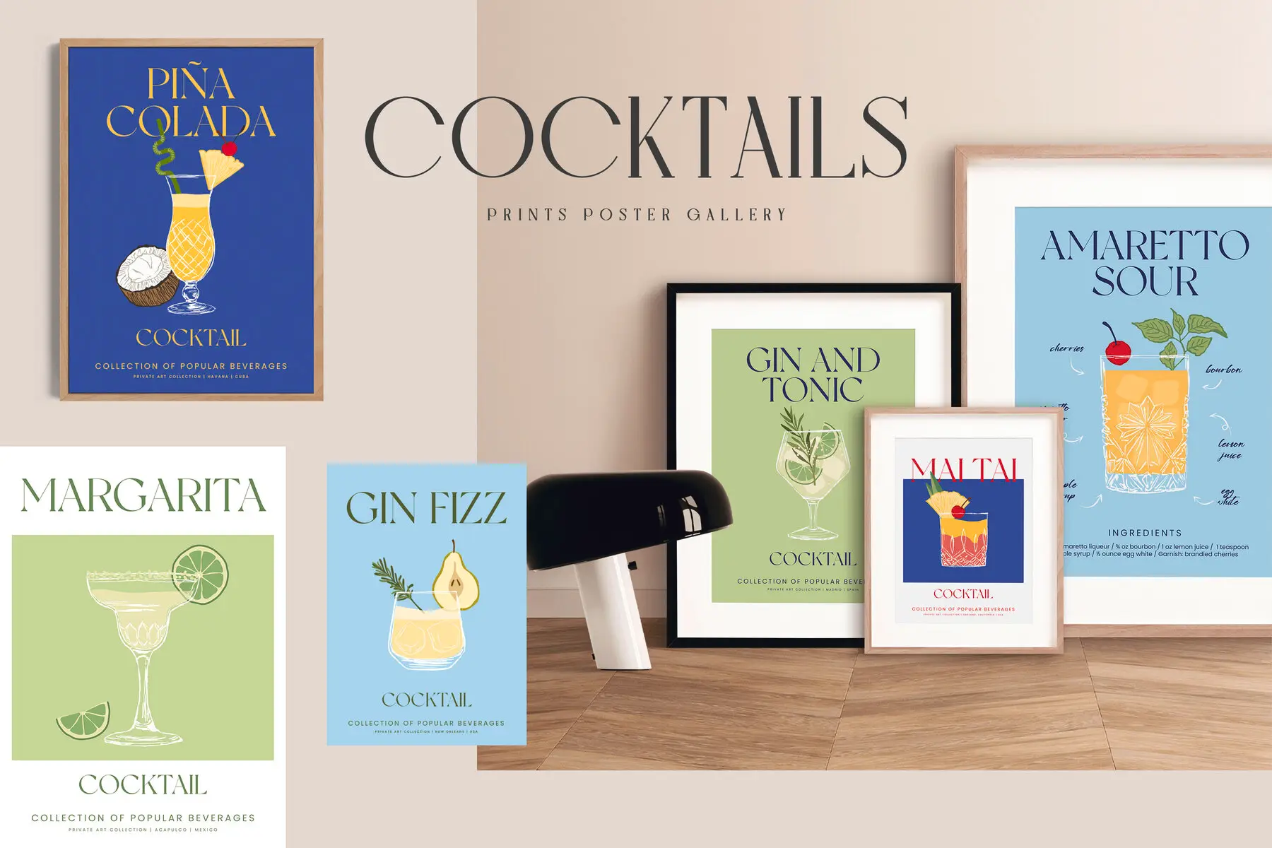 Cocktail Prints Posters Illustrations - YouWorkForThem