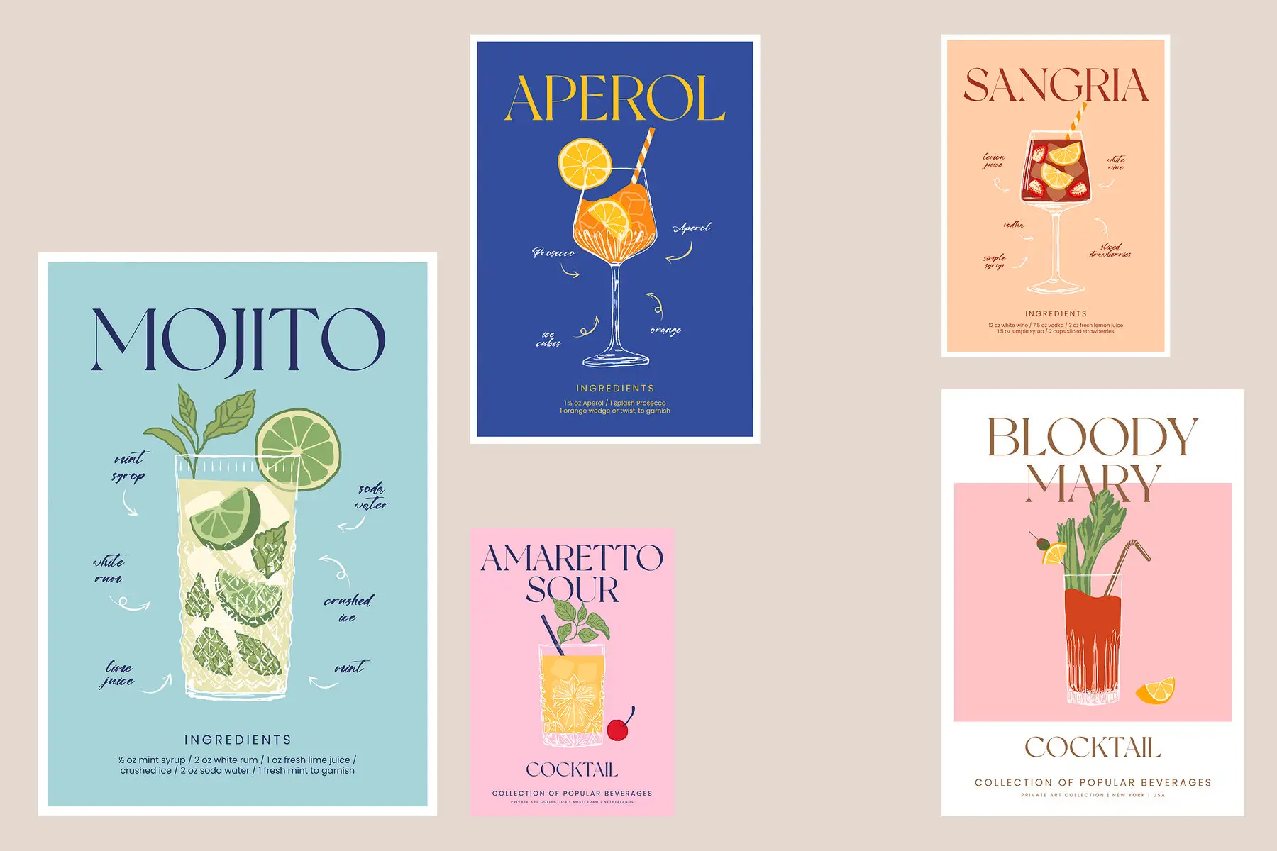 Cocktail Prints Posters Graphics - YouWorkForThem