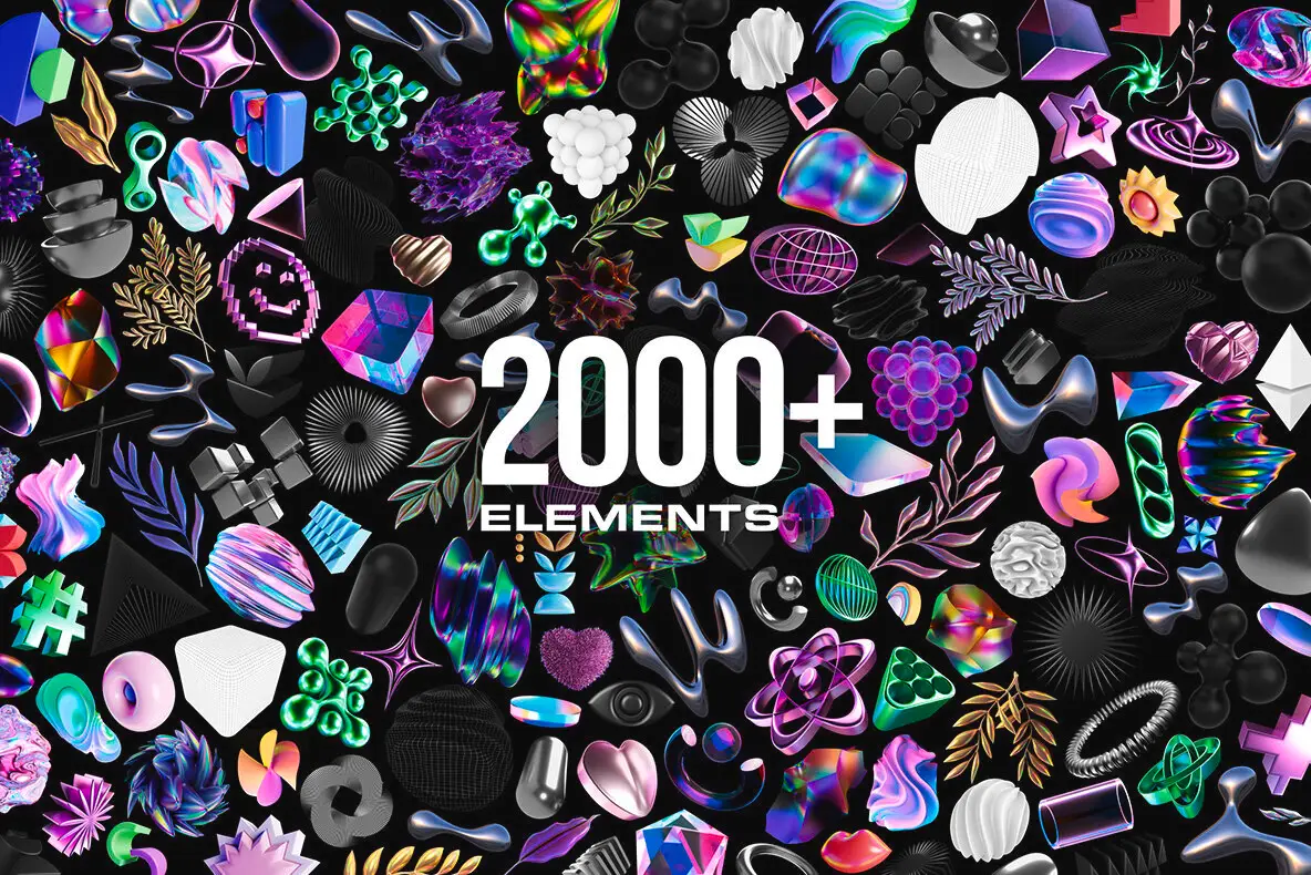 MASSIVE 3D BUNDLE - 2000 elements Graphics - YouWorkForThem