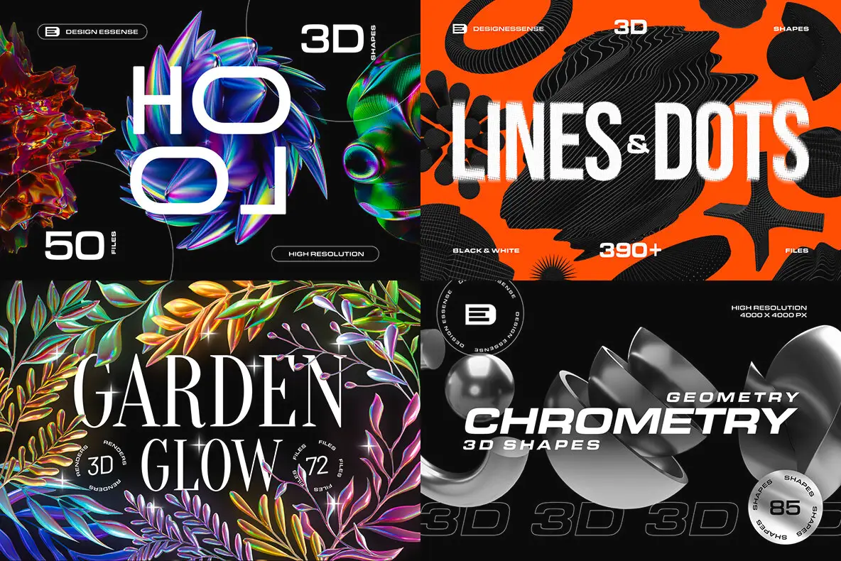 MASSIVE 3D BUNDLE - 2000 elements Graphics - YouWorkForThem