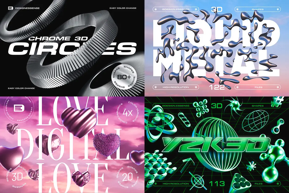 MASSIVE 3D BUNDLE - 2000 elements Graphics - YouWorkForThem