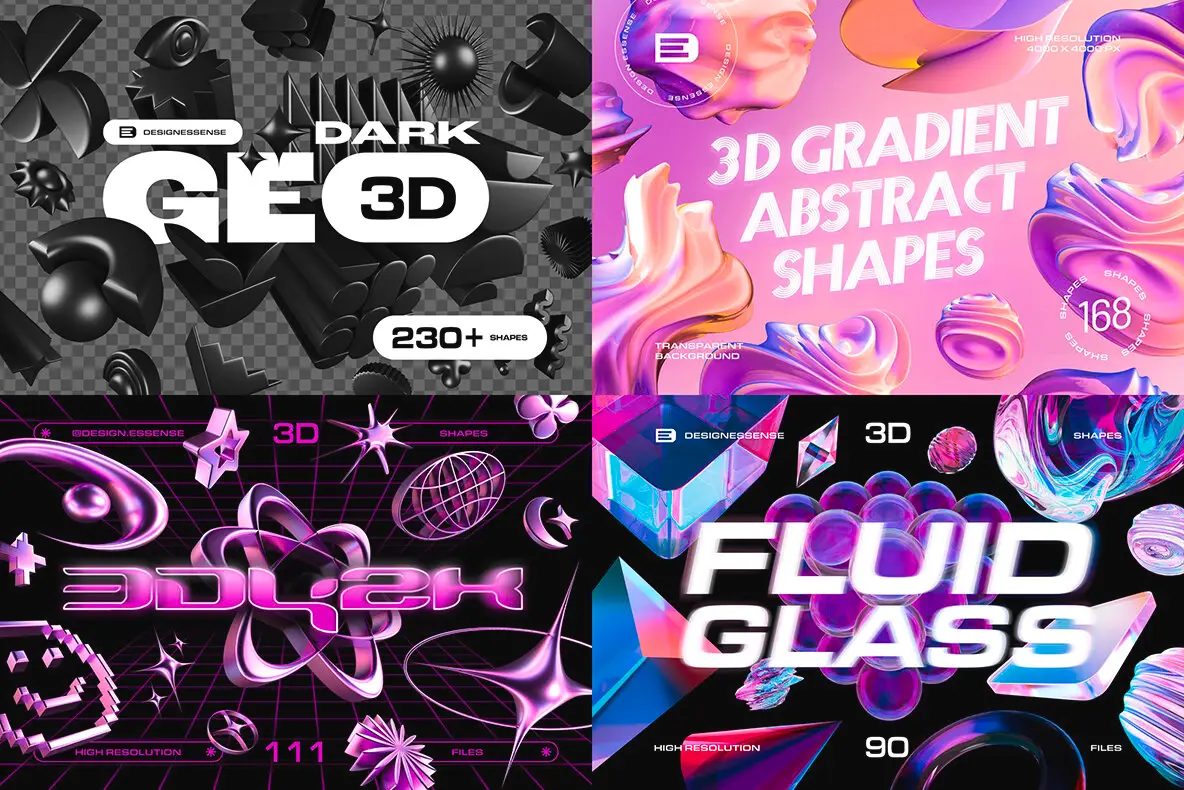 MASSIVE 3D BUNDLE - 2000 elements Graphics - YouWorkForThem