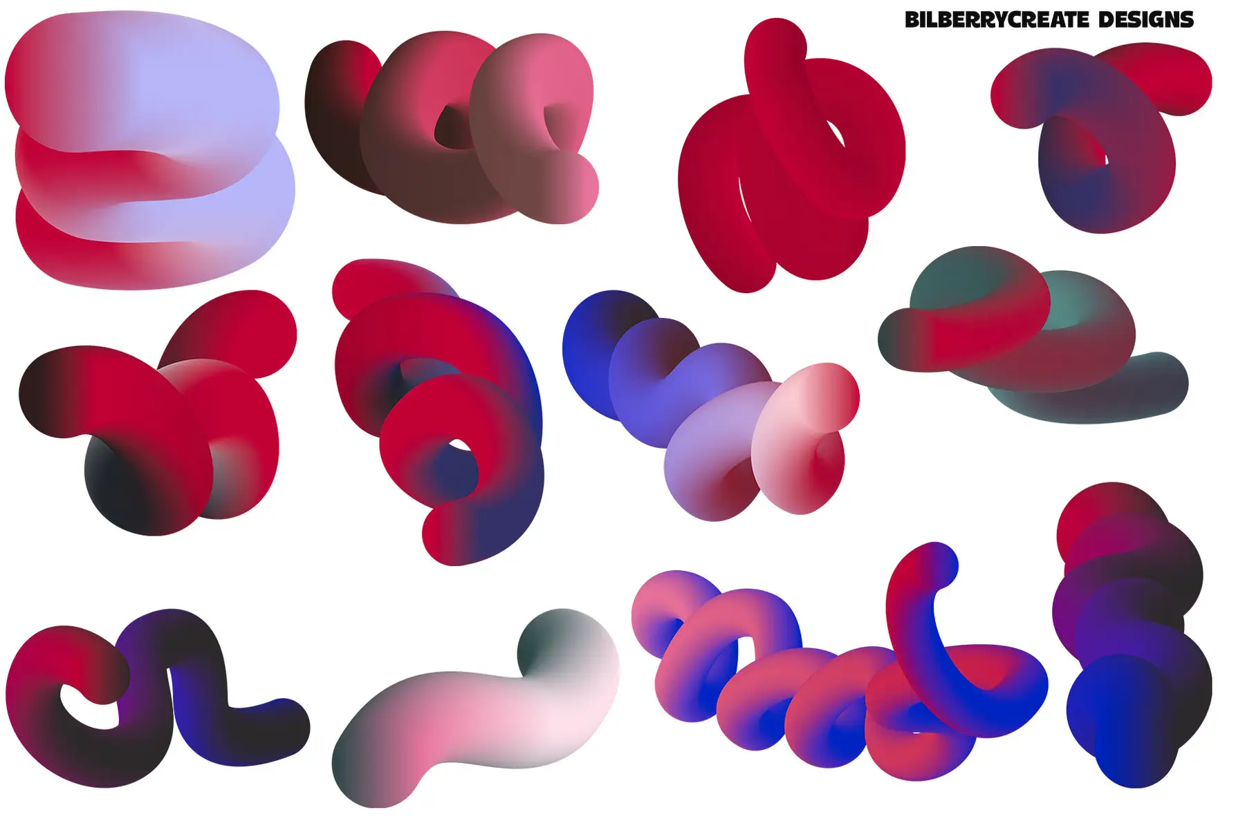 Crimson Cherry 3D Forms Graphics - YouWorkForThem