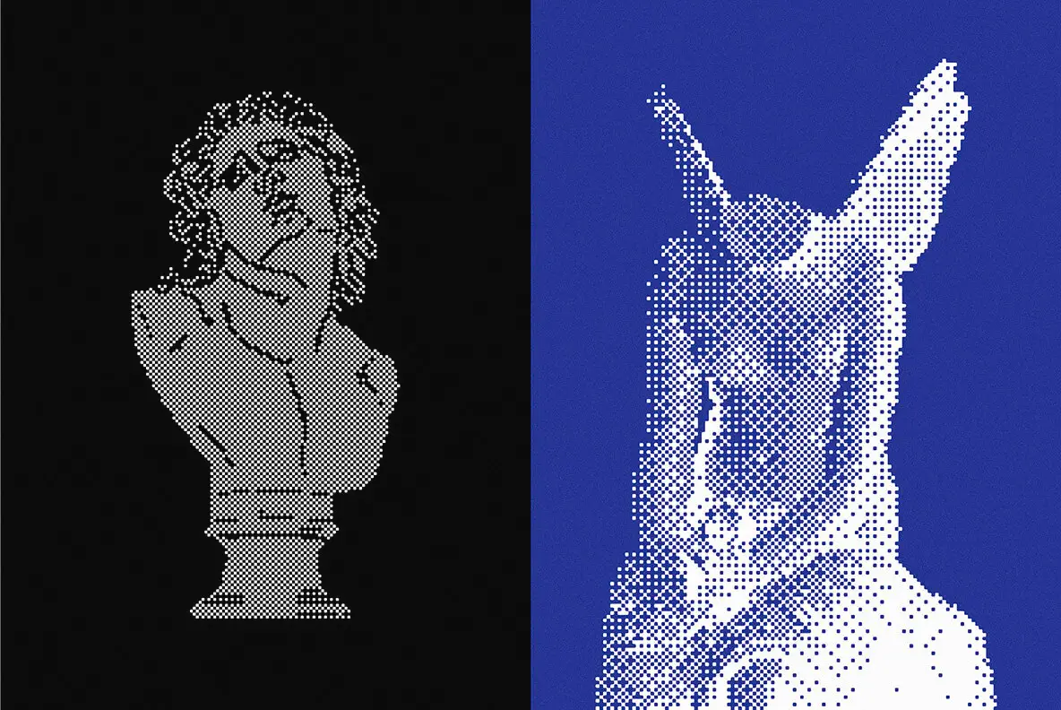 144 Dithering Bitmap Vector Shapes Graphics - YouWorkForThem