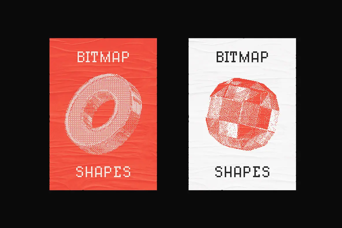 144 Dithering Bitmap Vector Shapes Graphics - YouWorkForThem