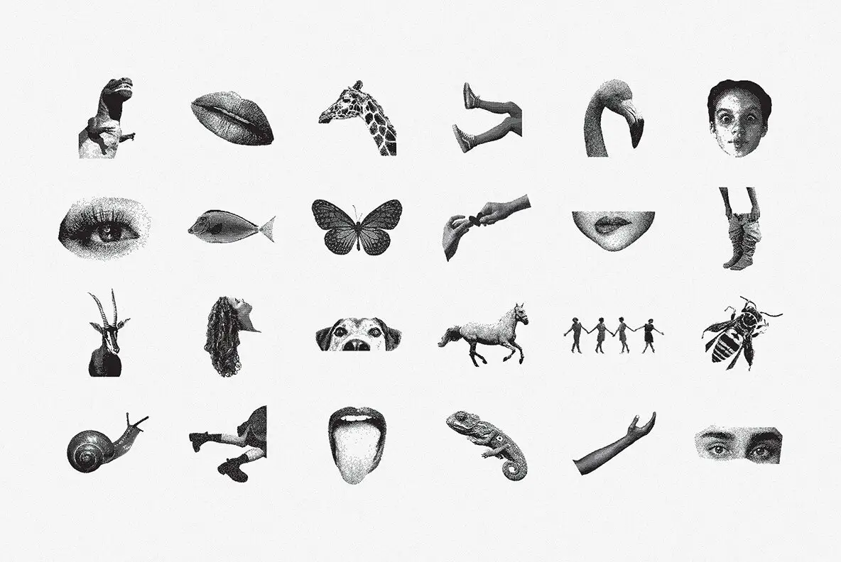 144 Dithering Bitmap Vector Shapes Graphics - YouWorkForThem