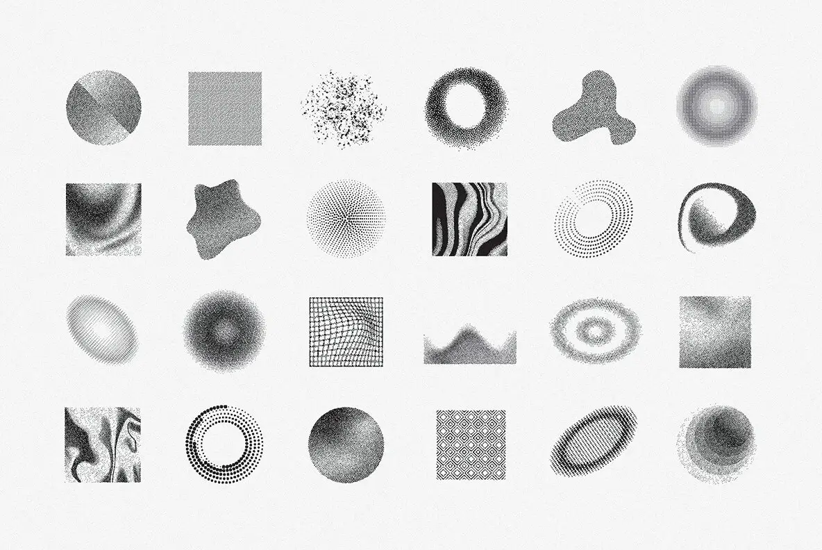 144 Dithering Bitmap Vector Shapes Graphics - YouWorkForThem
