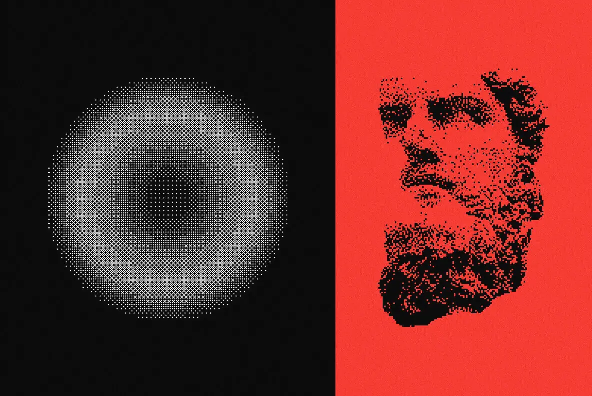 144 Dithering Bitmap Vector Shapes Graphics - YouWorkForThem