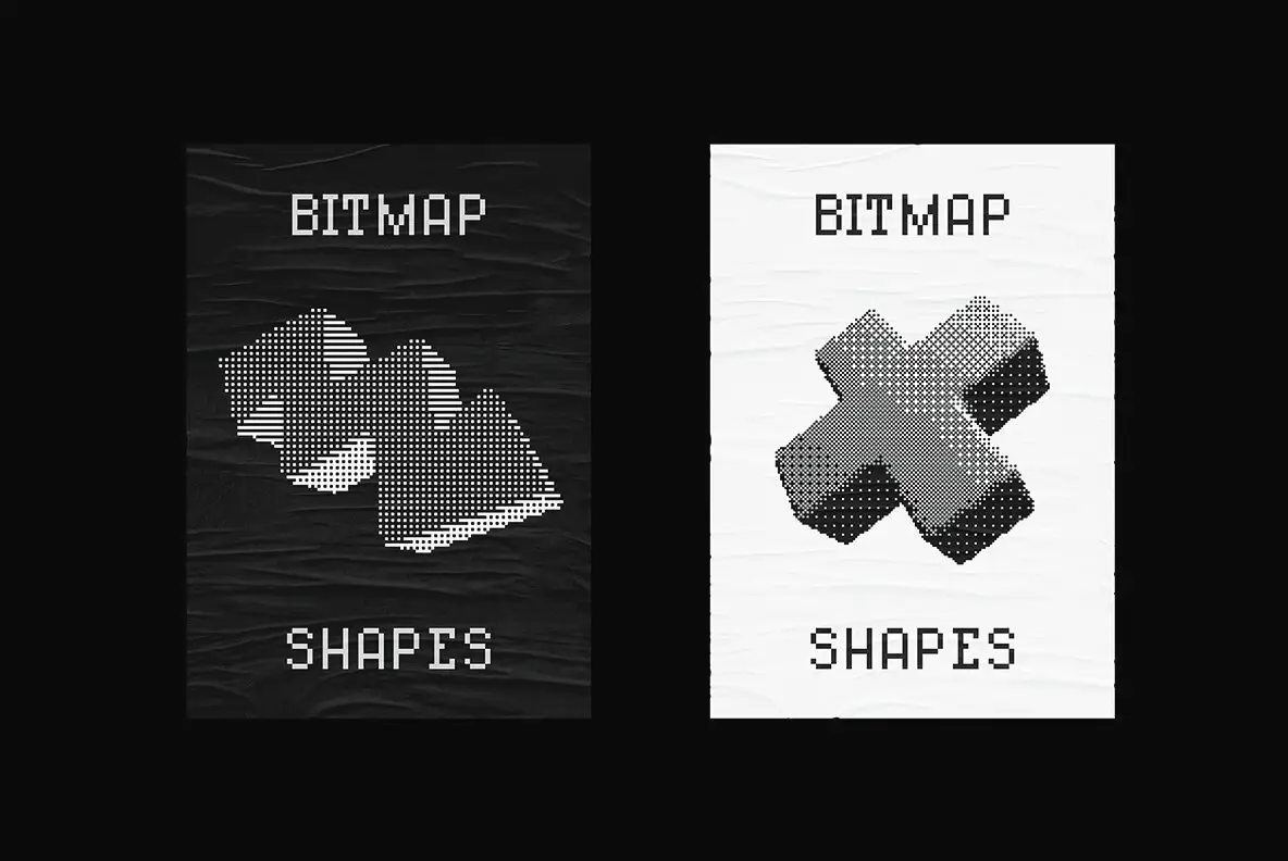 144 Dithering Bitmap Vector Shapes Graphics - YouWorkForThem