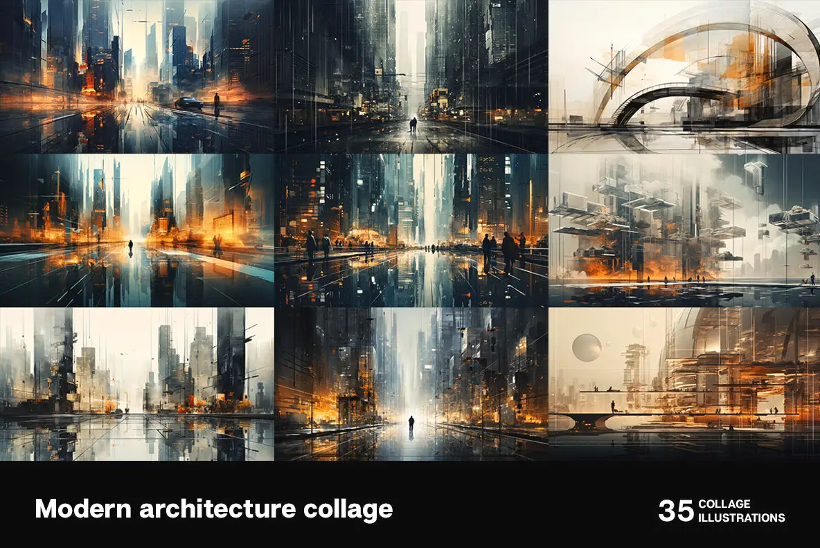Modern Architecture Collages Graphics - YouWorkForThem