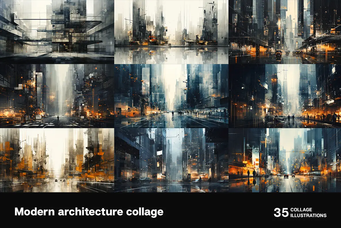 Modern Architecture Collages Graphics - YouWorkForThem