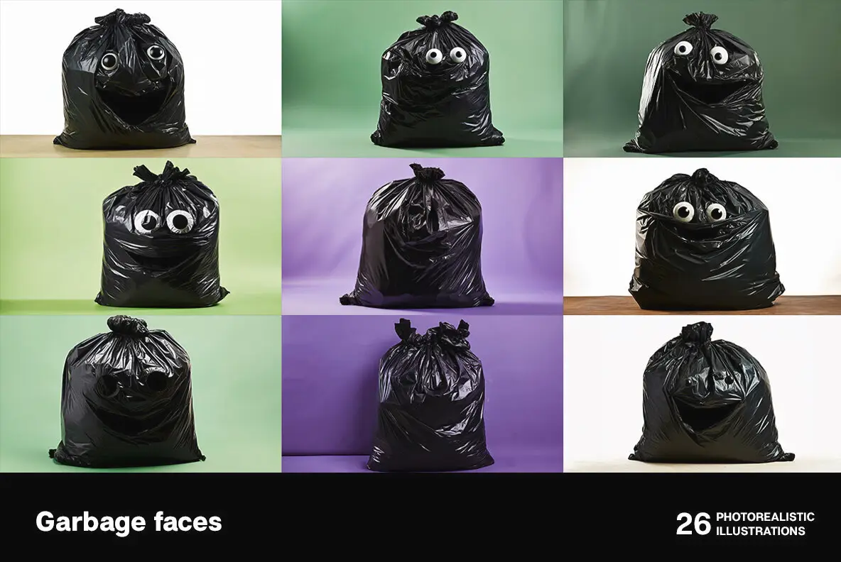 Garbage Faces Illustrations - YouWorkForThem
