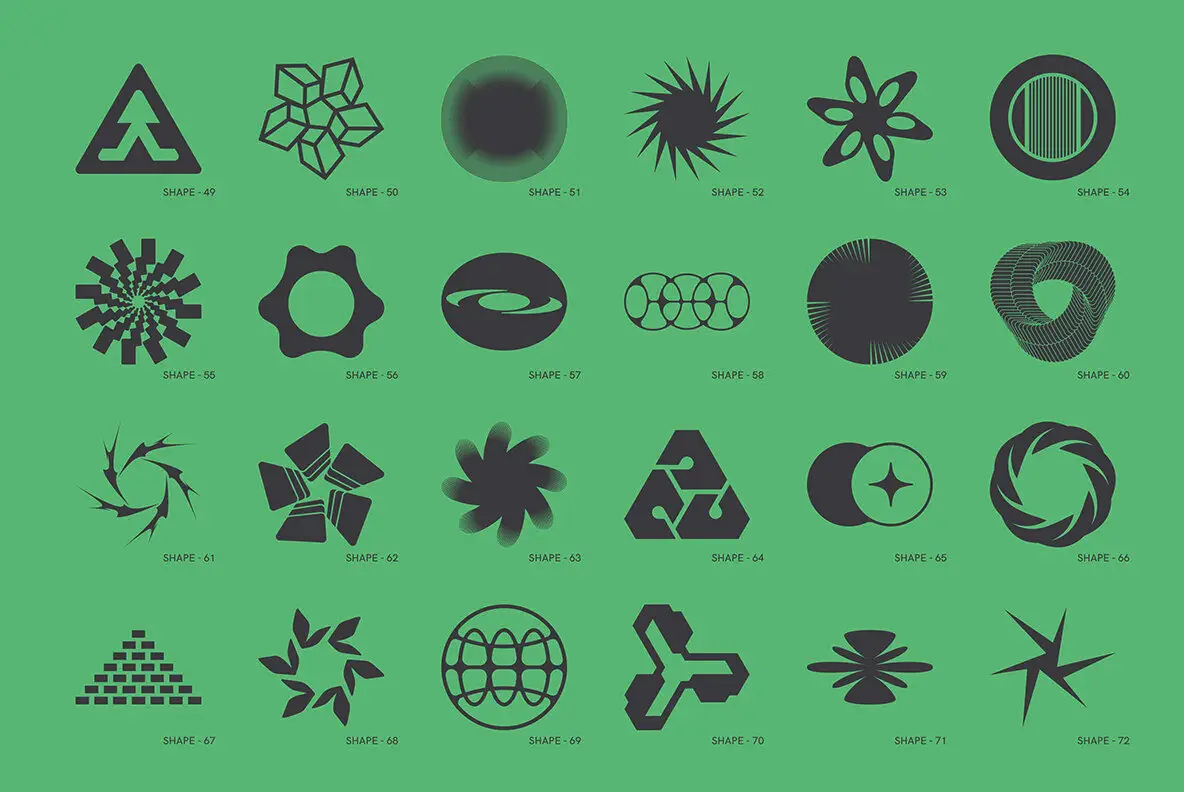 120 Abstract Geometric Shapes Part 4 Graphics - YouWorkForThem