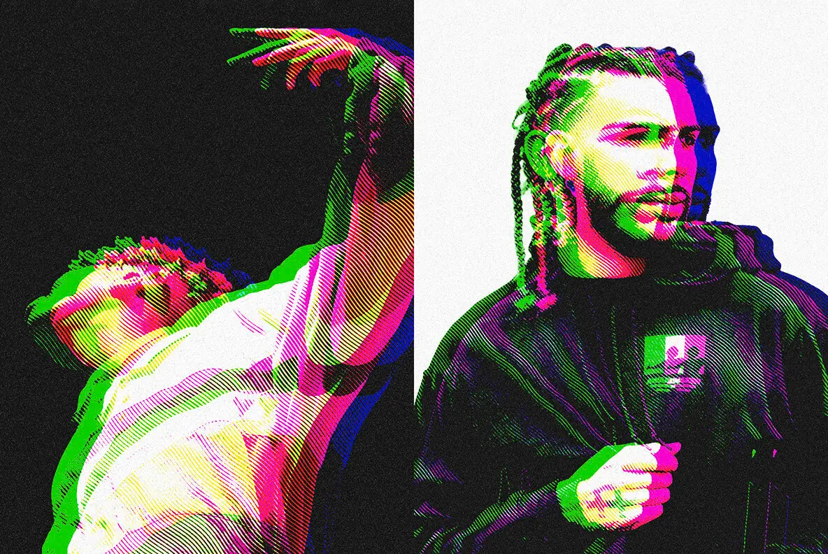 Triple Halftone Exposure Photo Effect - YouWorkForThem