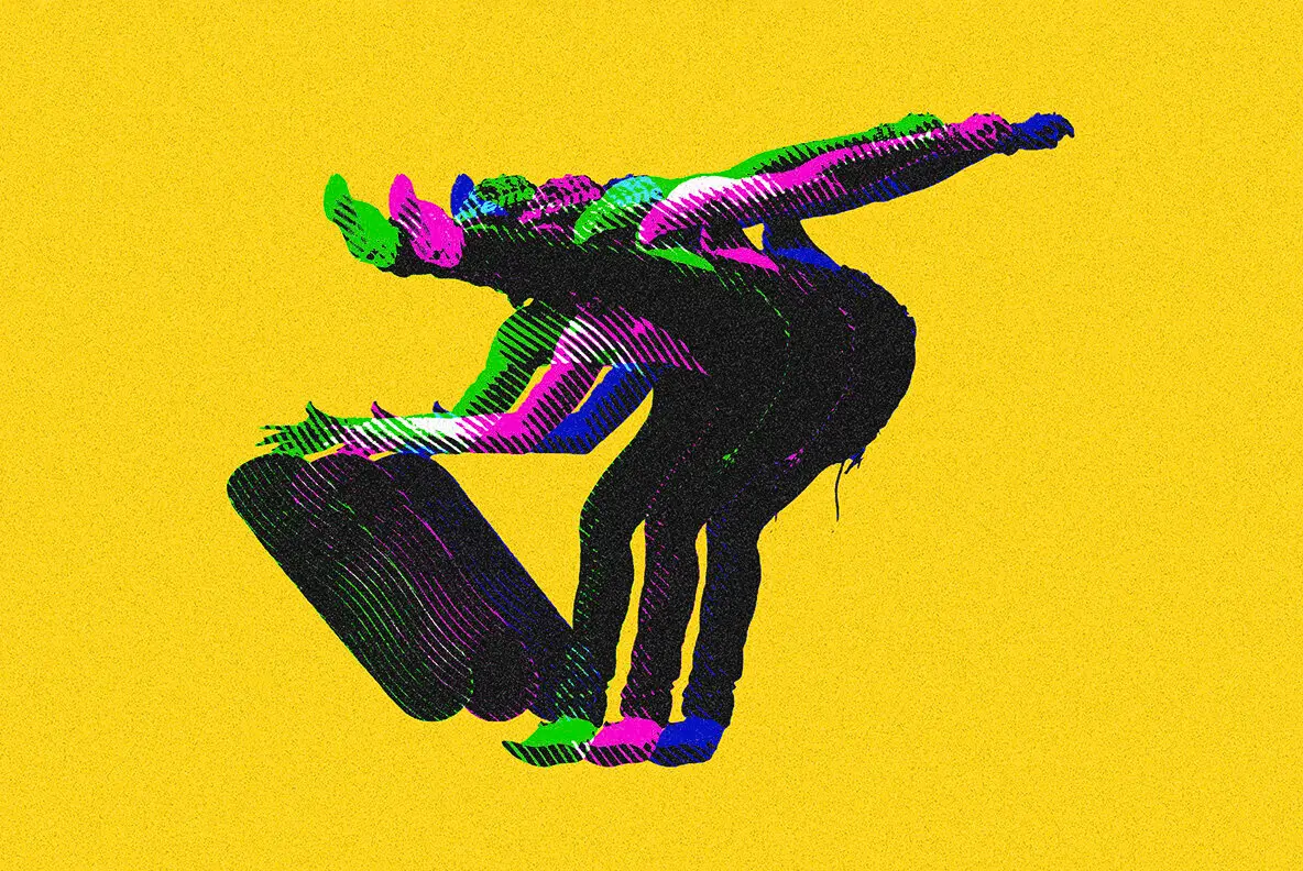 Triple Halftone Exposure Photo Effect - YouWorkForThem