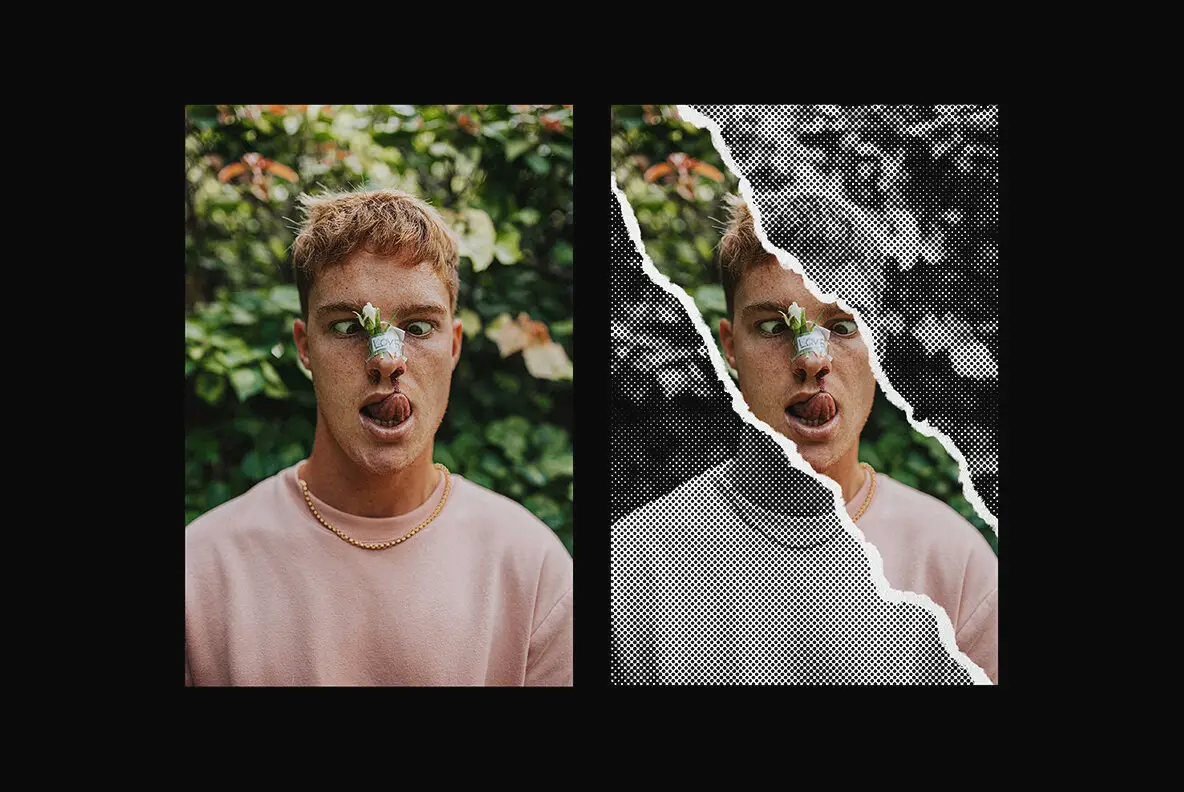 Halftone Cut Paper Photo Effect - YouWorkForThem
