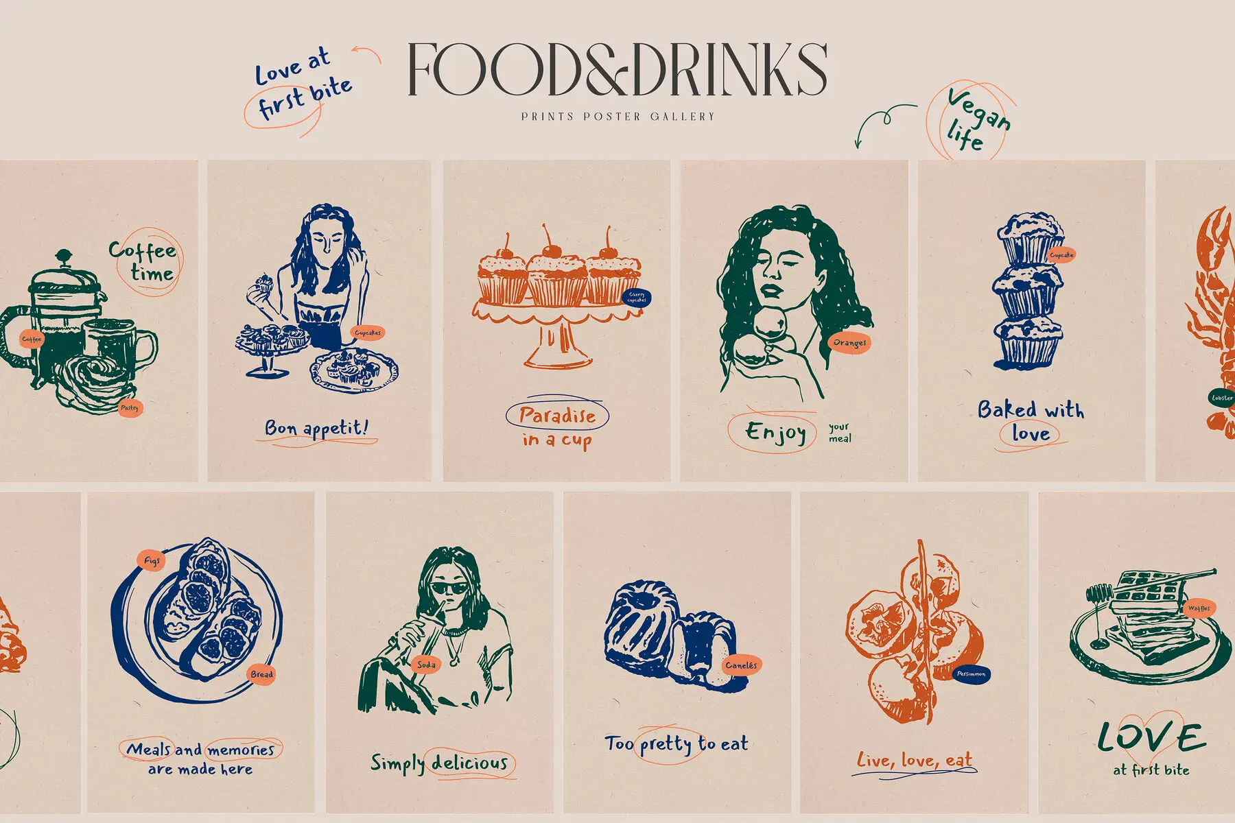 Food Prints Posters Graphics - YouWorkForThem