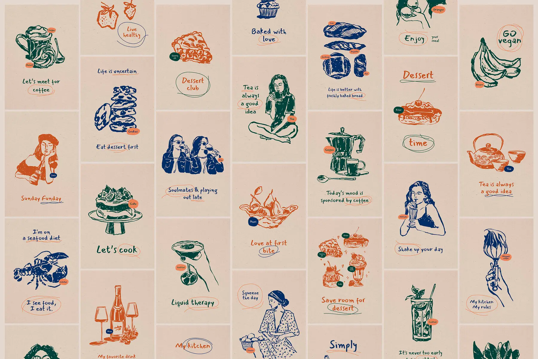 Food Prints Posters Graphics - YouWorkForThem