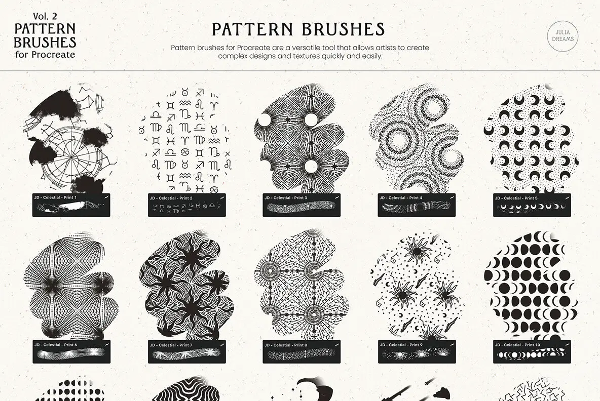 Pattern Brushes For Procreate Vol 2 - YouWorkForThem
