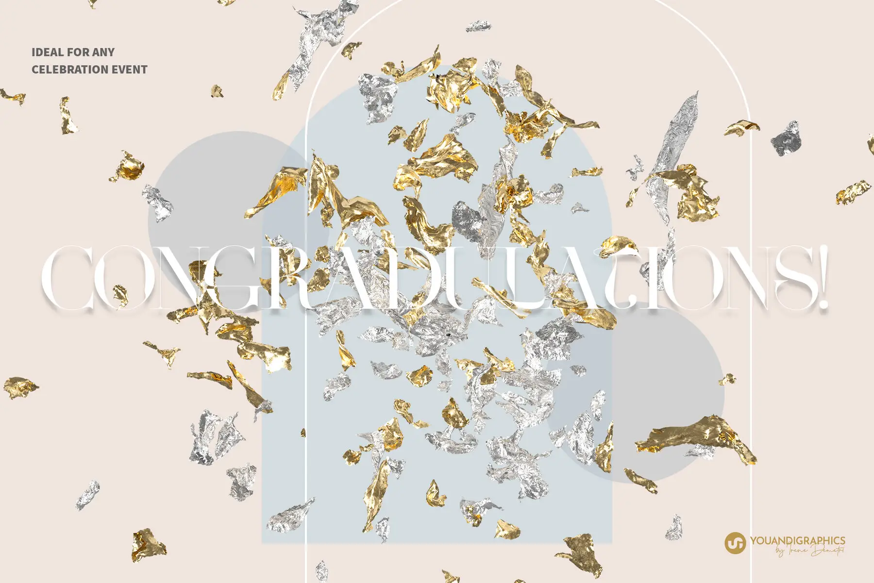 Gold Silver Foil PNG Elements Graphics - YouWorkForThem