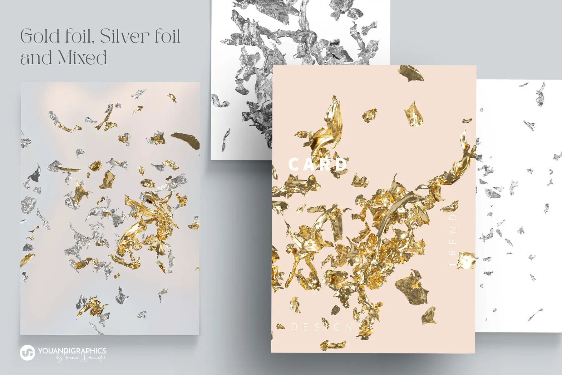 Gold Silver Foil PNG Elements Graphics - YouWorkForThem
