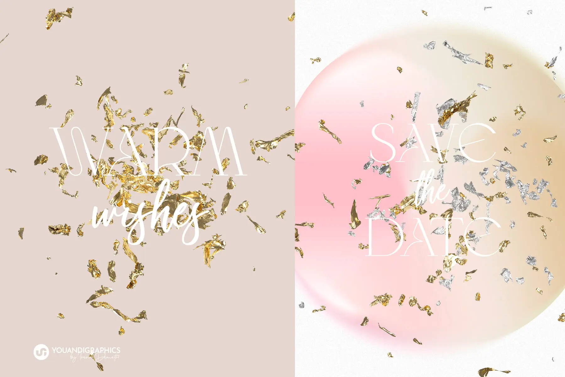 Gold Silver Foil PNG Elements Graphics - YouWorkForThem