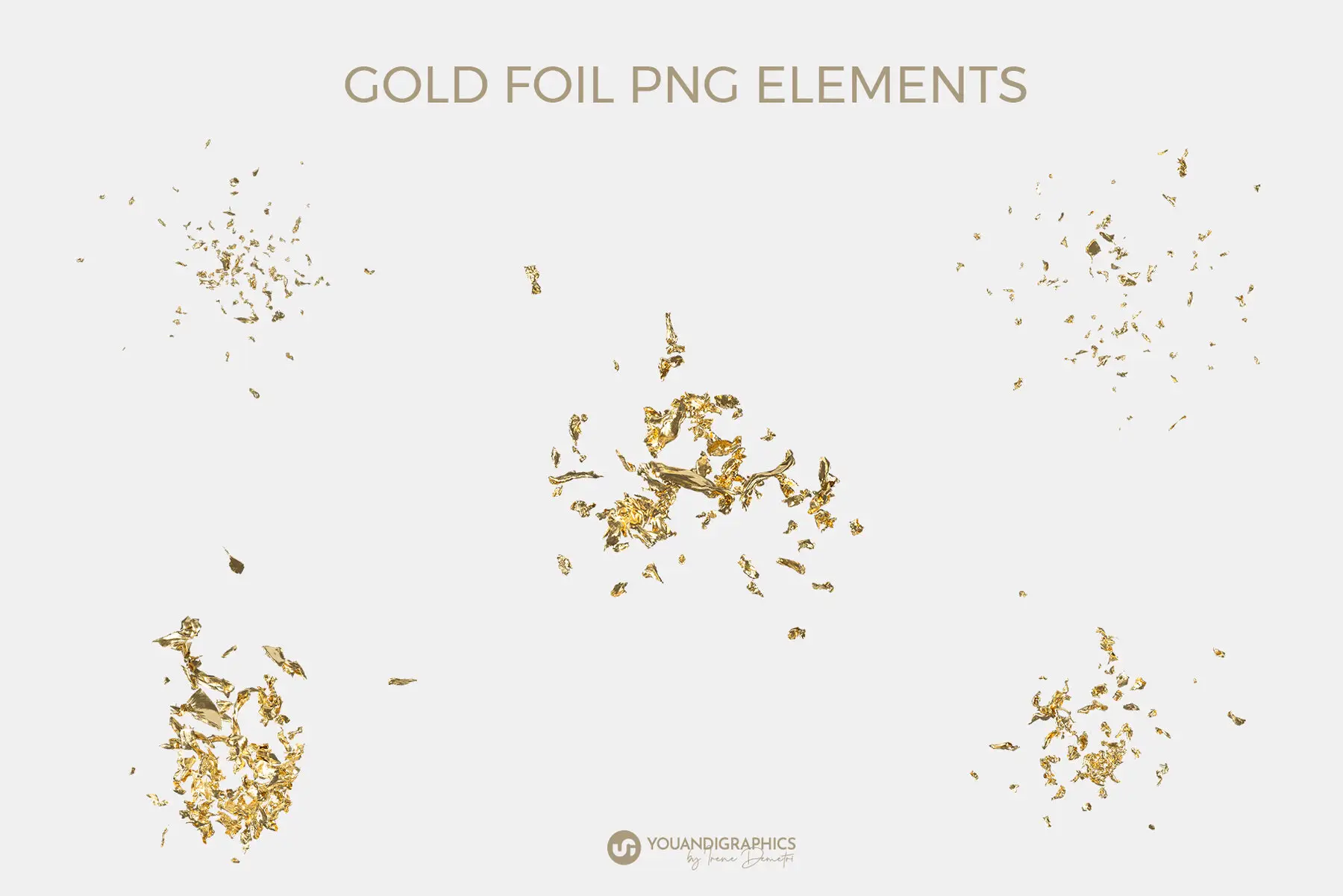 Gold Silver Foil PNG Elements Graphics - YouWorkForThem