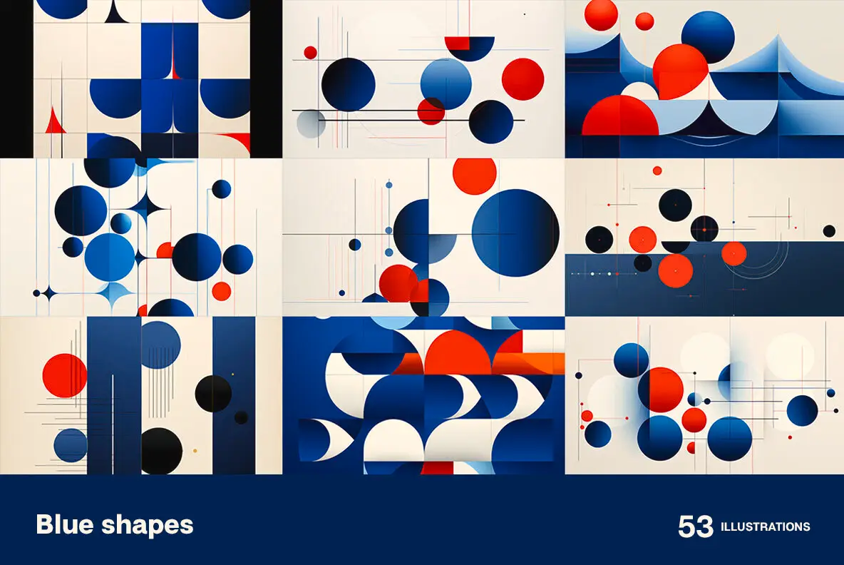 Blue Shapes Graphics - YouWorkForThem