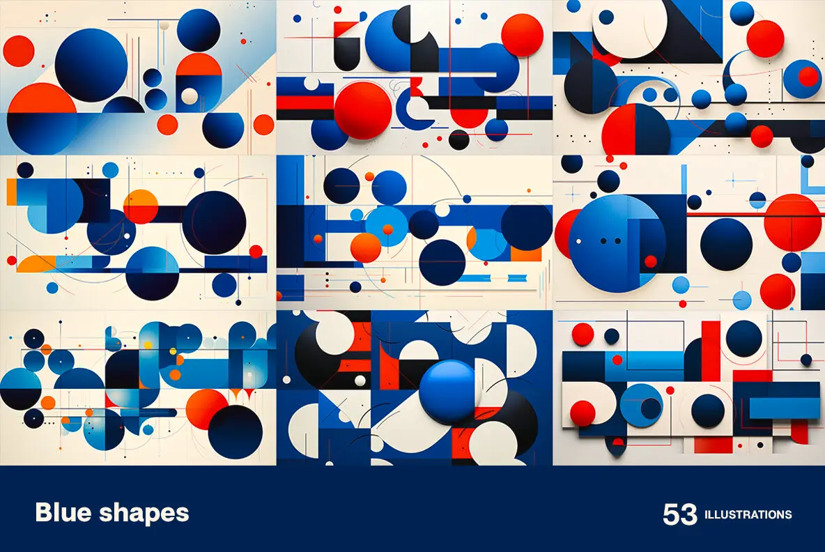 Blue Shapes Abstract - YouWorkForThem