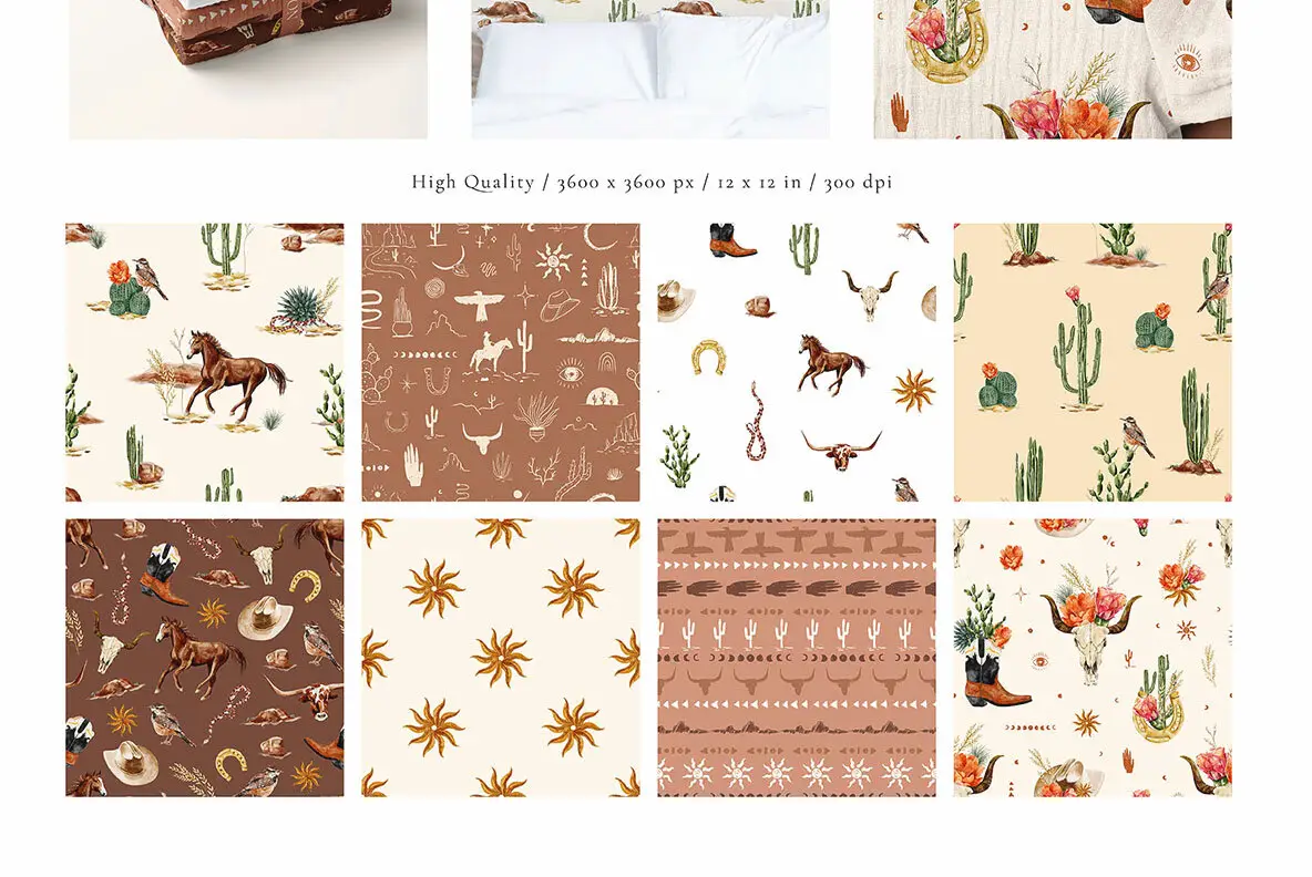 Wild West Watercolor Western Collection Graphics - YouWorkForThem