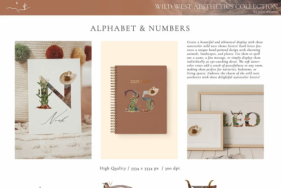 Wild West Watercolor Western Collection Graphics - YouWorkForThem
