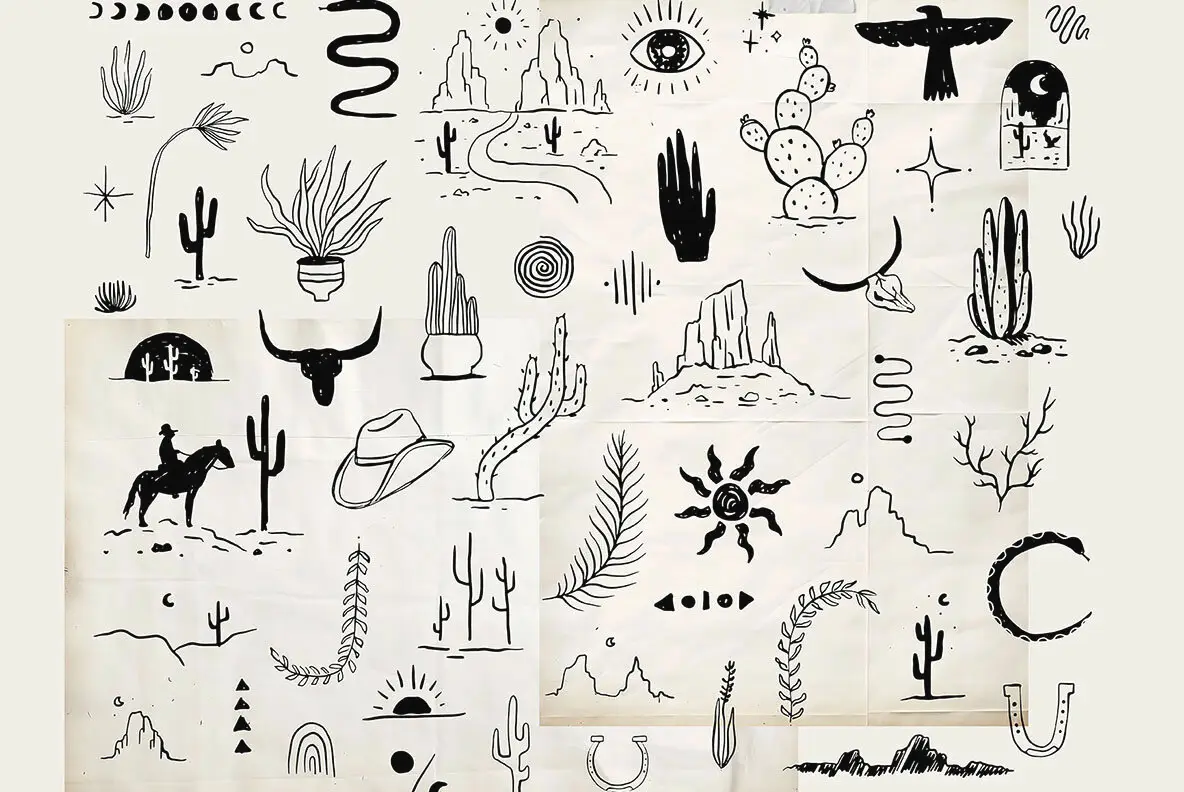 Wild West Watercolor Western Collection Graphics - YouWorkForThem