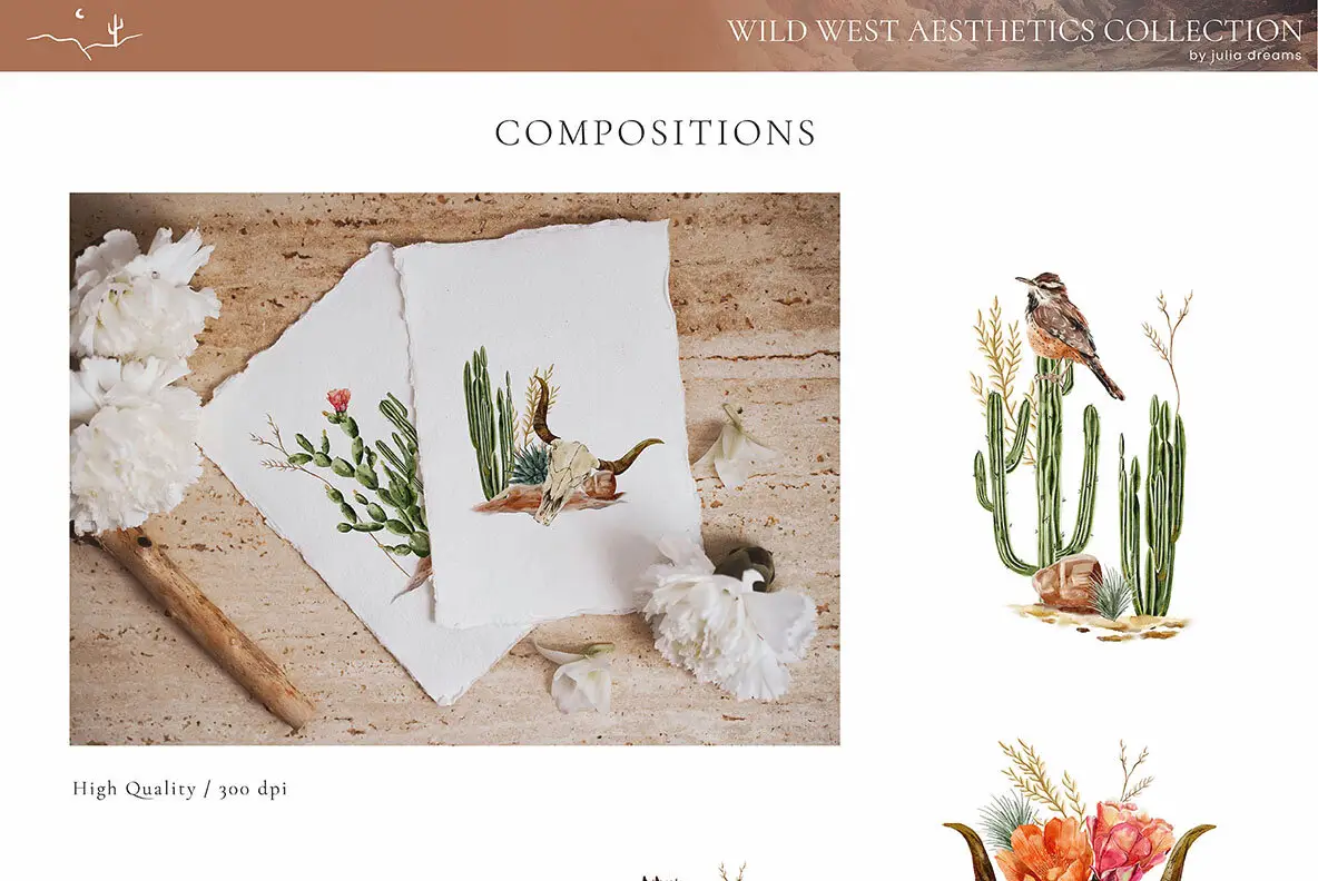 Wild West Watercolor Western Collection Graphics - YouWorkForThem