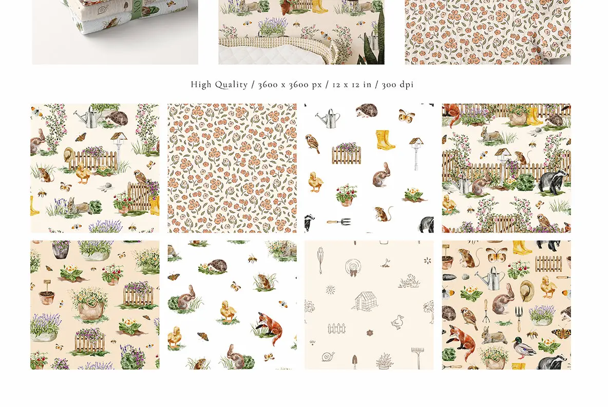 Garden Wonders Watercolor Collection Graphics - YouWorkForThem